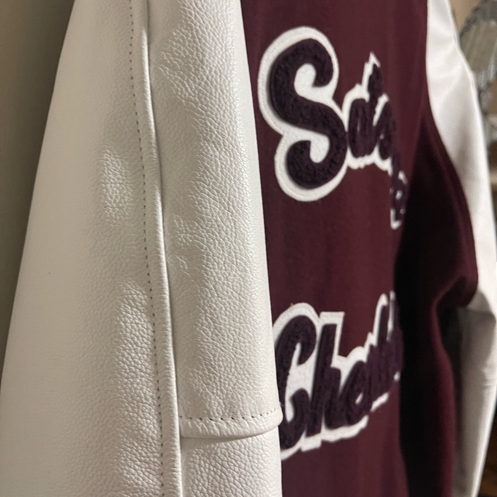 New Balfour Large Leather Letterman Jacket - Gem